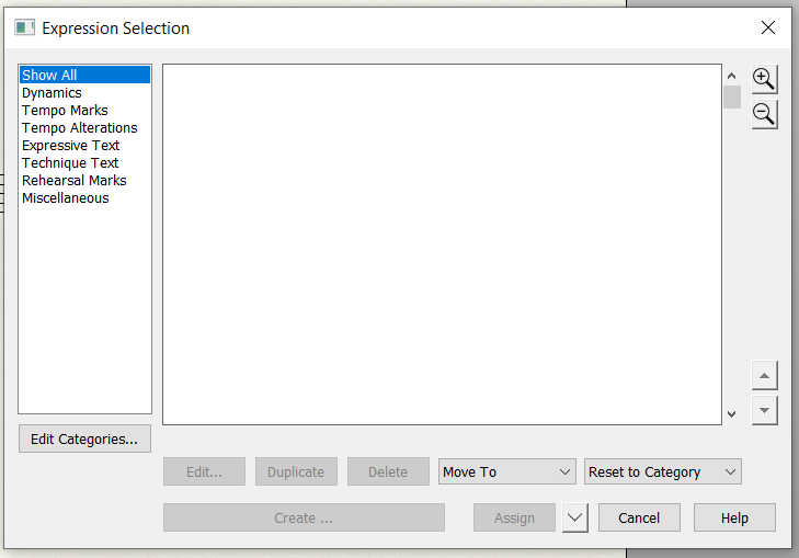 Selection Dialog Windows Appear Blank Expressions Articulations 2354