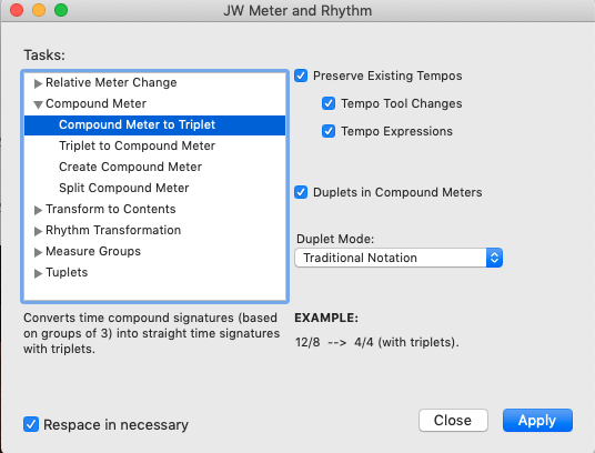 Transform compound meter to simple meter – Finale/Garritan Help Center