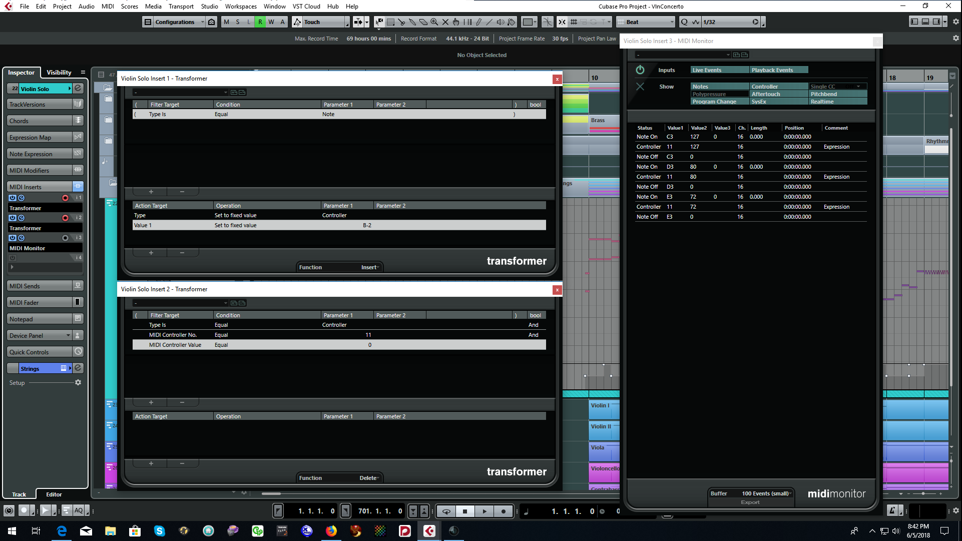Set up automation lane in Cubase to receive CC1 from my MIDI controller ...