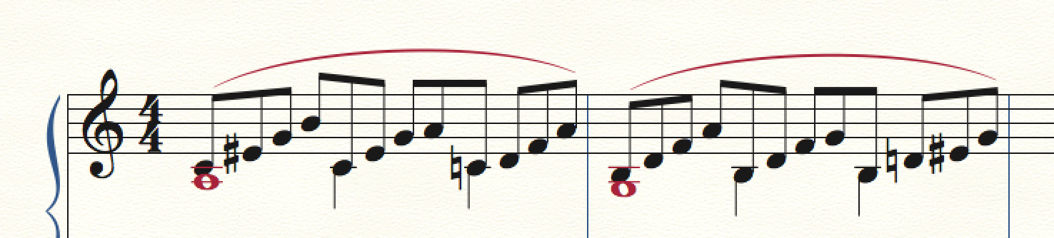 music having 8th notes w 4/4 timing and quarter notes with 3/4 timing ...